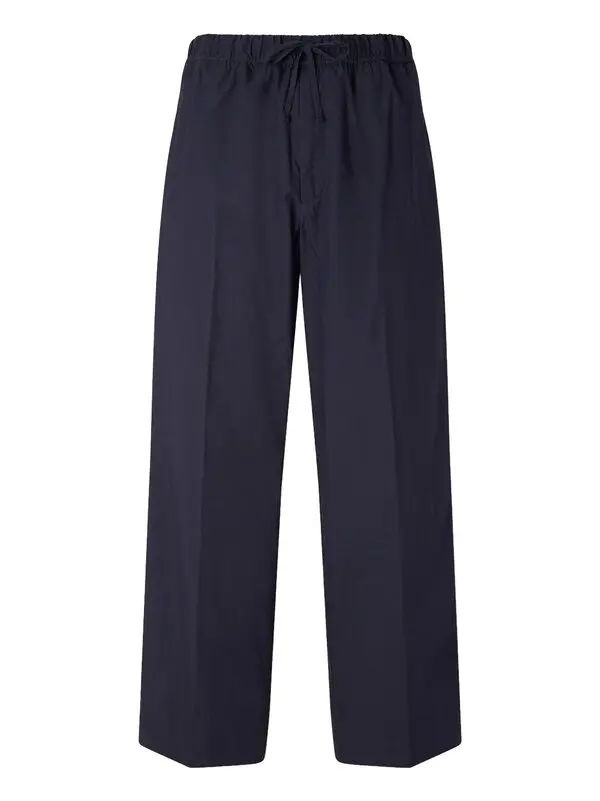 Officine Générale Nilson Straight-leg Organic Cotton-poplin Trousers - Blue