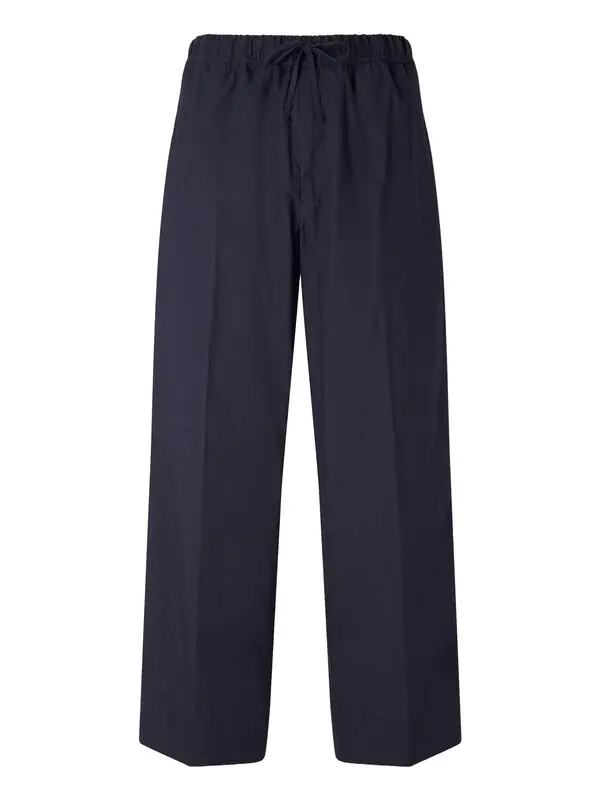 Officine Générale Nilson Straight-leg Organic Cotton-poplin Trousers - Navy