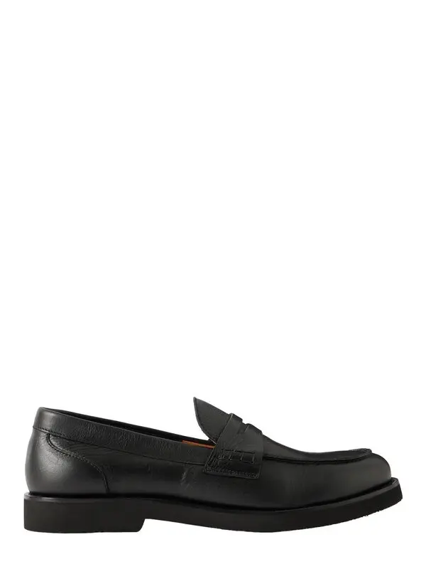Mr P. College Leather Penny Loafers - Black