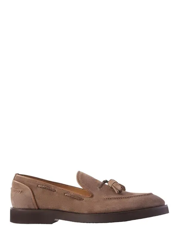 Mr P. Tasselled Suede Loafers - Brown