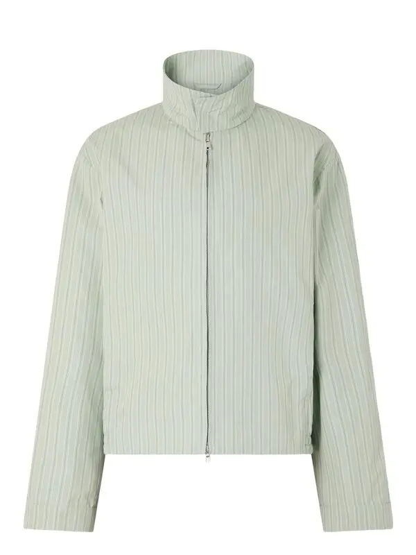 Dries Van Noten Striped Cotton Blouson Jacket - Green