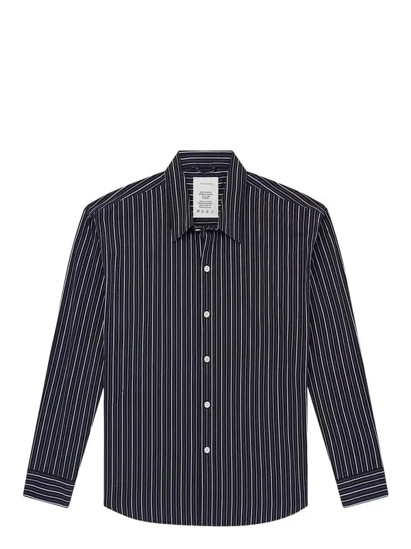 MFPEN Exact Striped Cotton-poplin Shirt - Black