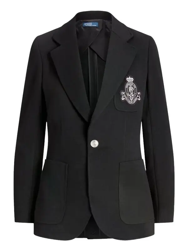 Polo Ralph Lauren Logo-appliqué Cotton Blazer - Black