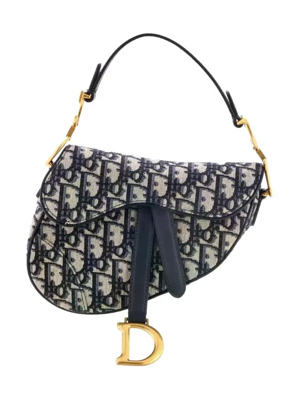 Dior Saddle Handbag Oblique Canvas Mini - Blue