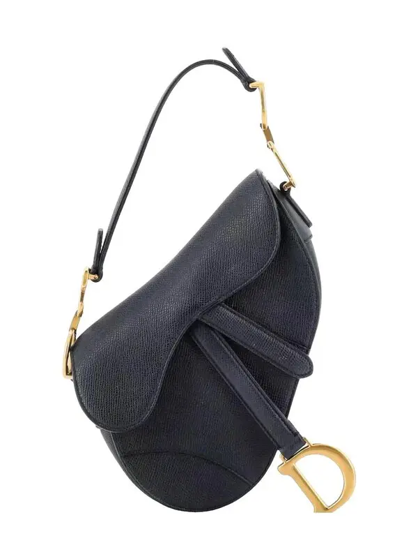 Dior Saddle Handbag Leather Mini Shoulder Bag - Black