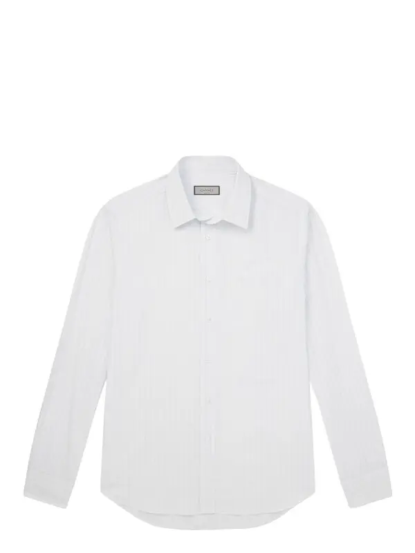 Canali Pinstriped Cotton Shirt - White