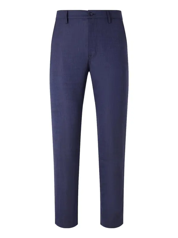 Canali Slim-fit Tapered Wool-blend Chinos - Blue