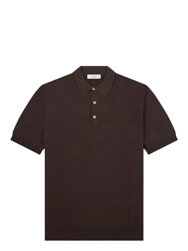 Boglioli Slim-fit Garment-dyed Cotton Polo Shirt - Brown
