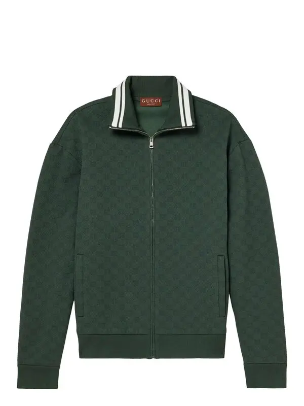 Gucci Logo-jacquard Tech-jersey Track Jacket - Green