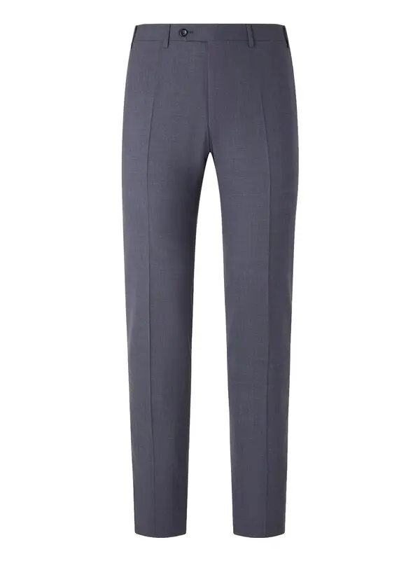 Canali Straight-leg Super 130s Wool Suit Trousers - Blue