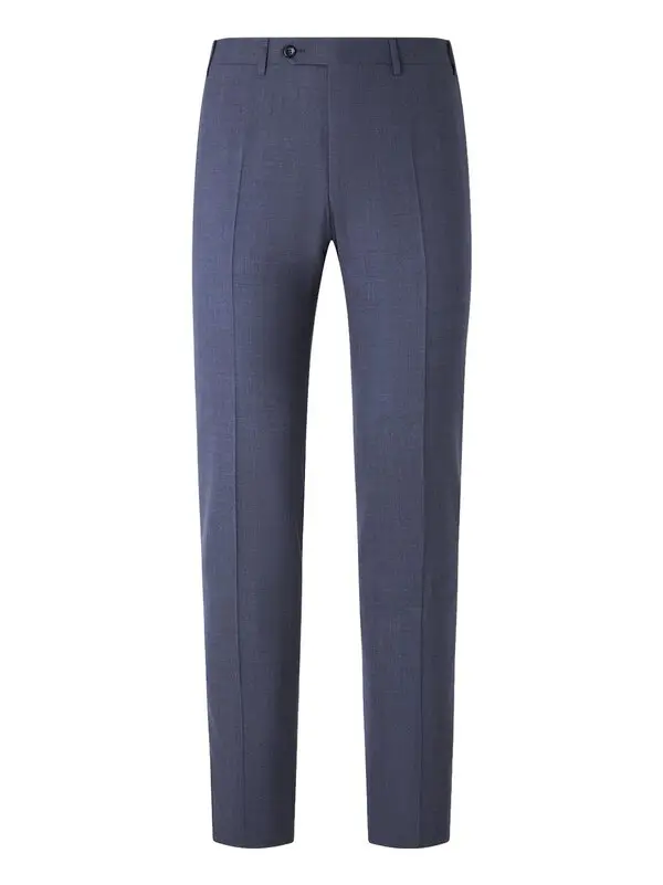 Canali Straight-leg Super 130s Wool Suit Trousers - Blue