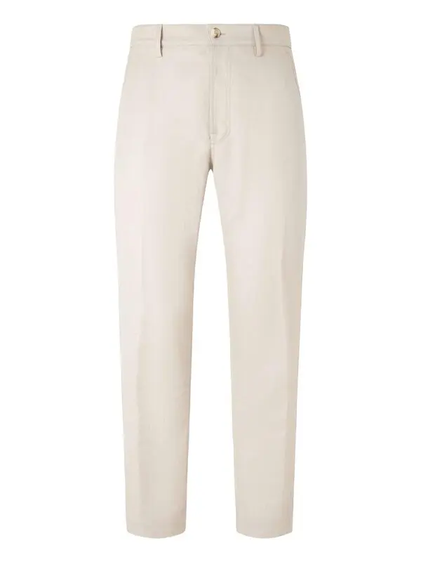 Canali Straight-leg Wool And Linen-blend Suit Trousers - Beige