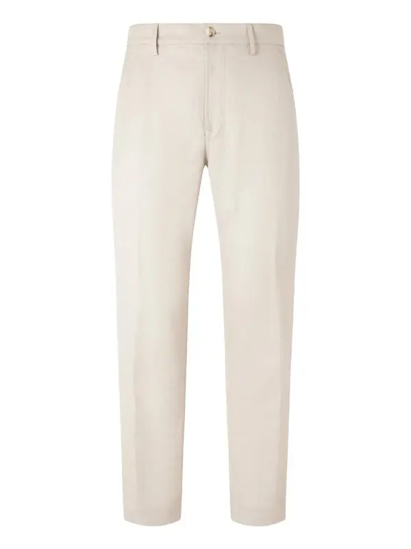 Canali Straight-leg Wool And Linen-blend Suit Trousers - Neutrals
