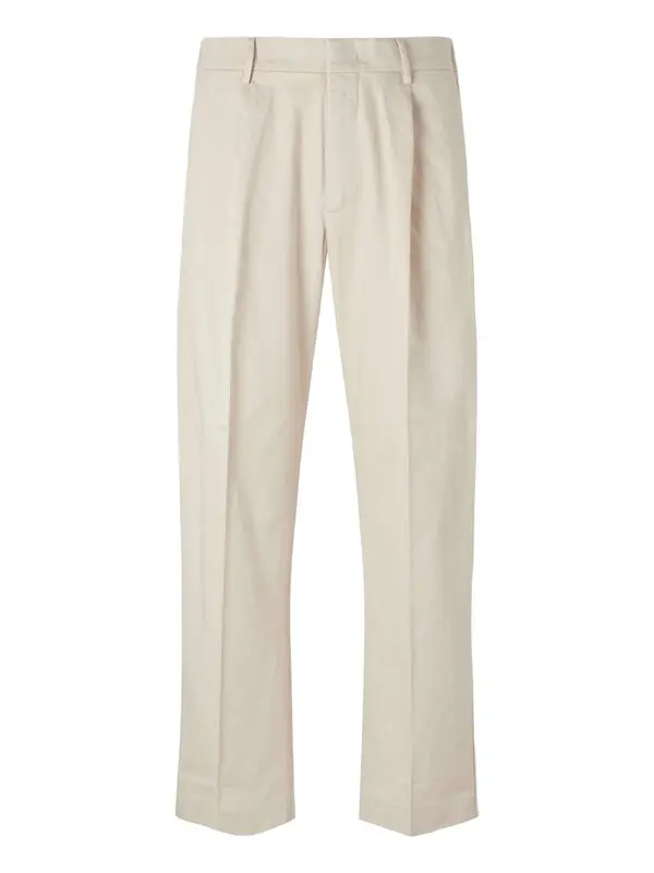 Nn07 Kay 1420 Wide-leg Pleated Organic Cotton-blend Twill Trousers - Ecru