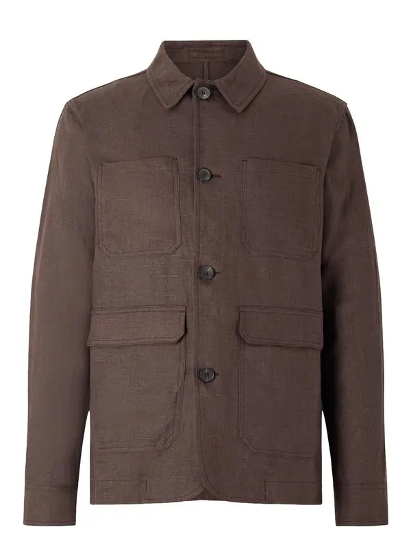 Mr P. Linen Overshirt - Brown