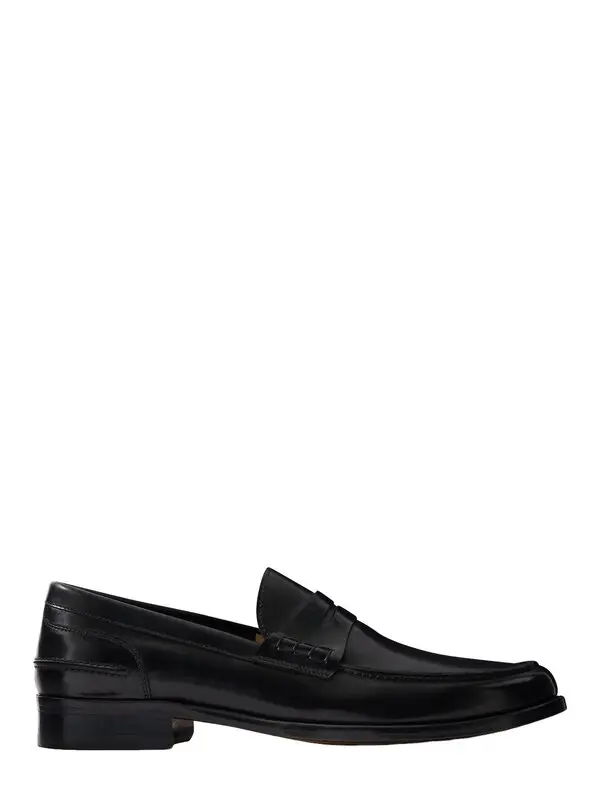Mr P. Split-toe Leather Penny Loafers - Black
