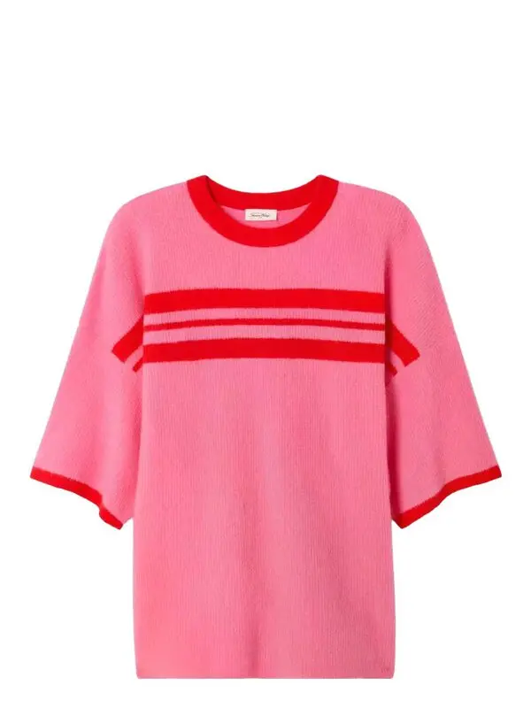 American Vintage Damsville Striped Crew-neck Sweater - Pink