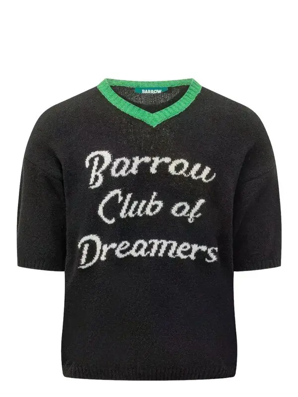 BARROW V-neck Knitted T-shirt - Black