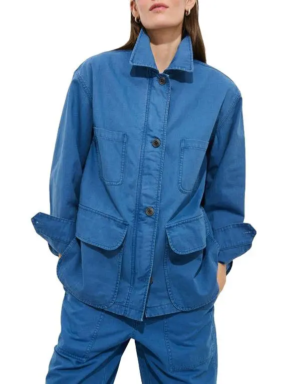 ALEX MILL Cotton Painter Jacket - Washed Cobalt