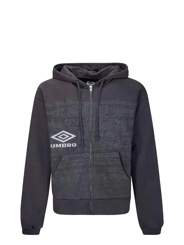 UMBRO X Slam Jam Text-print Zip-up Hoodie - Black