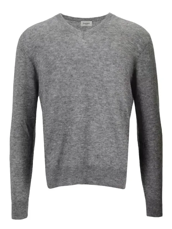 Saint Laurent V-neck Knitwear - Grey