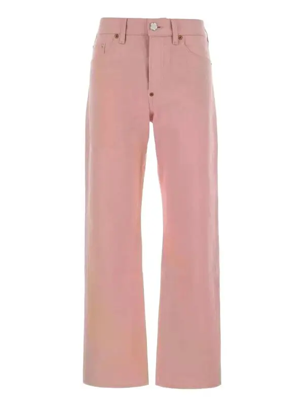 Kenzo Flower-button Straight Denim Trousers - Pink