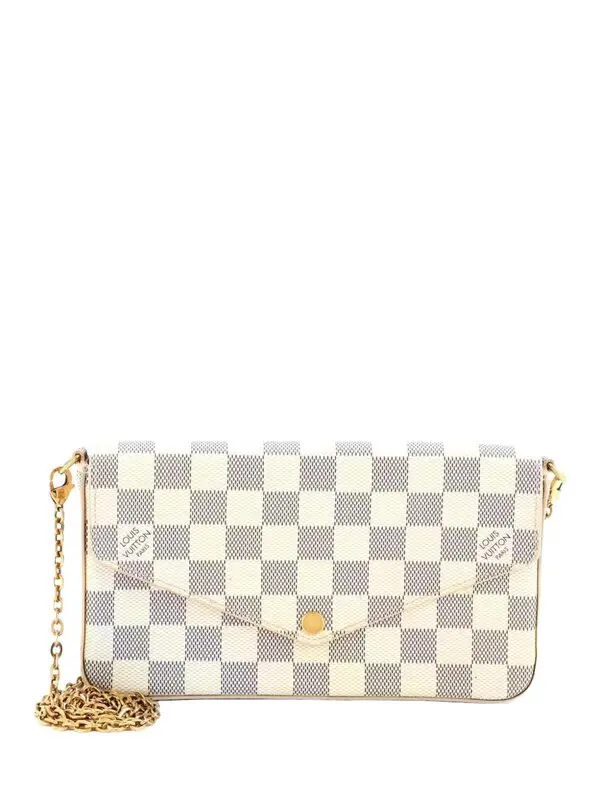 LOUIS VUITTON Felicie Pochette Damier Crossbody Bag - White