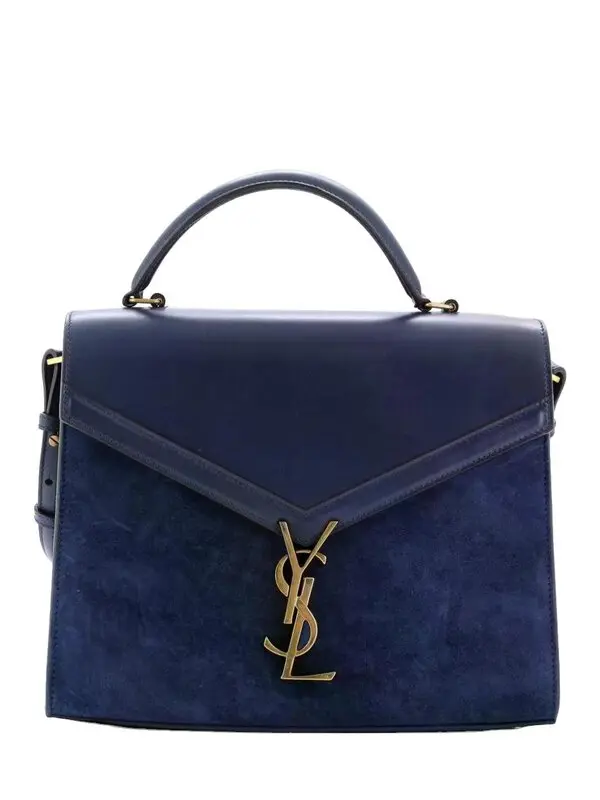 Saint Laurent Cassandra Top Handle Medium Shoulder Bag - Blue
