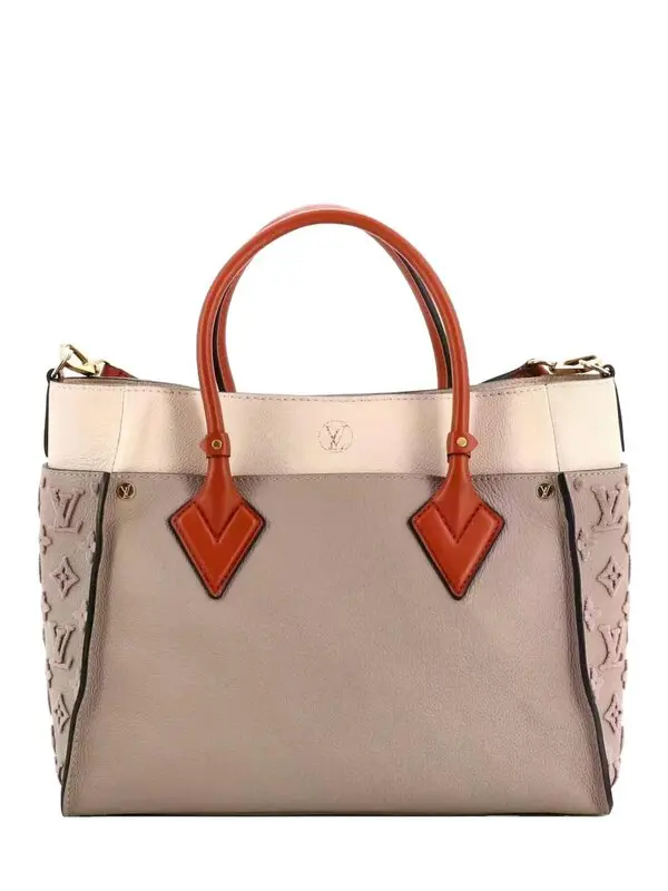 LOUIS VUITTON On My Side Monogram Tuffetage Leather Mm Tote Bag - Grey