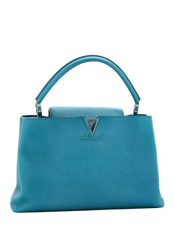 LOUIS VUITTON Capucines Mm Leather Satchel - Blue