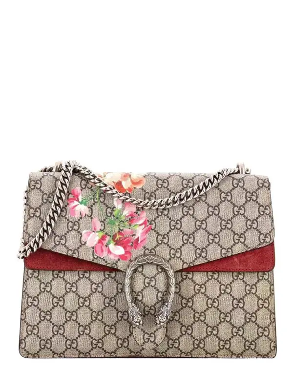 Gucci Dionysus Blooms Print Gg Coated Canvas Medium Shoulder Bag - Brown