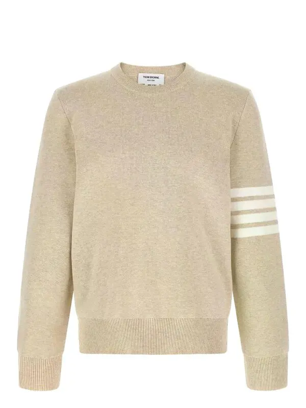 Thom Browne Four-bar Side-slit Sweater - Neutrals