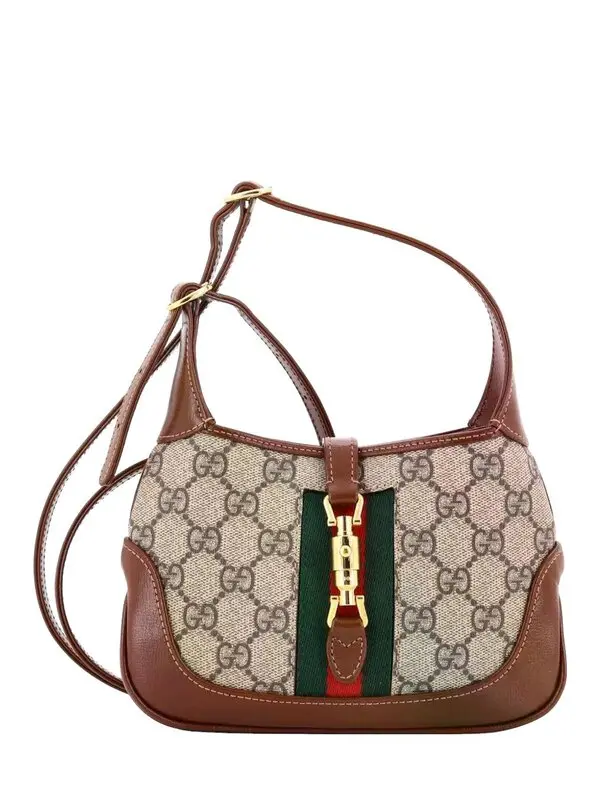 Gucci Jackie 1961 Gg Coated Canvas Mini Hobo Bag - Brown