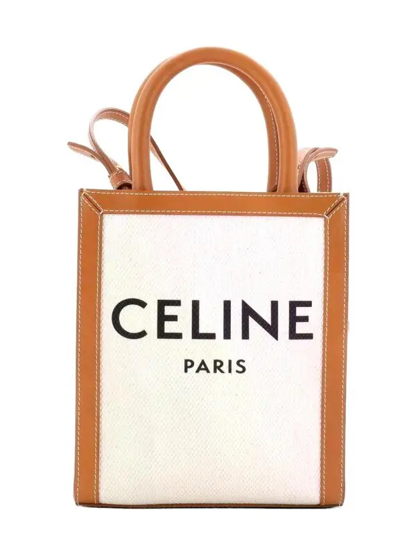 Celine Vertical Cabas Canvas Mini Tote - Neutrals
