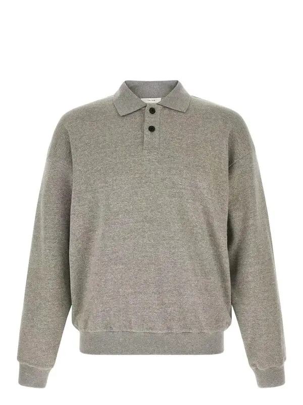 THE ROW Ry Buttoned French-terry Polo Shirt - Grey
