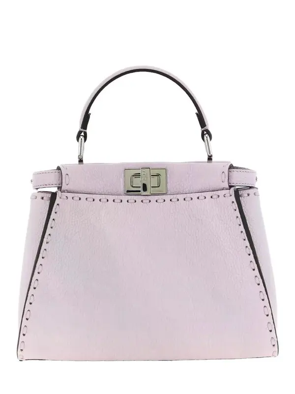 Fendi Mini Peekaboo Selleria Topstitching Tote Bag - Purple