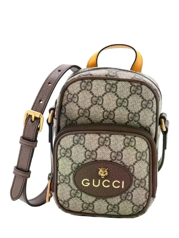 Gucci Neo Vintage Top Handle Gg Coated Canvas Mini Crossbody Bag - Brown