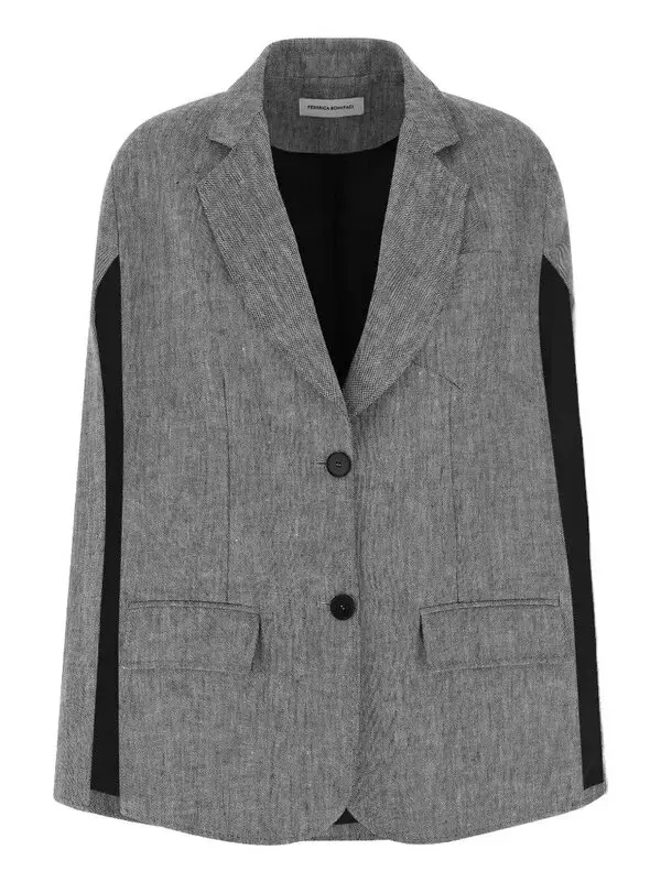 FEDERICA BONIFACI Single-breasted V-neck Cape - Grey