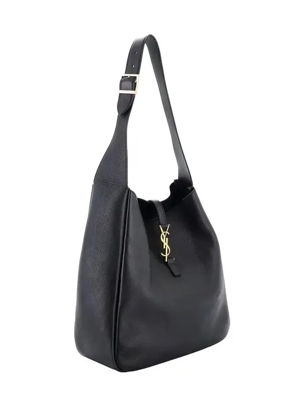 Saint Laurent Le 5 A 7 Supple Leather Large Hobo Bag - Black