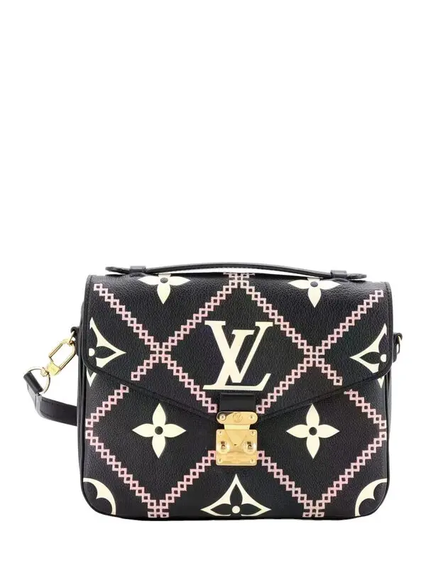 LOUIS VUITTON Pochette Metis Monogram Empreinte Giant Broderies Crossbody Bag - Black