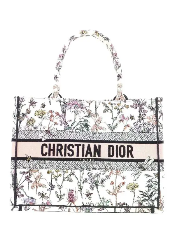 Dior Embroidered Canvas Medium Tote Bag - Multicolour