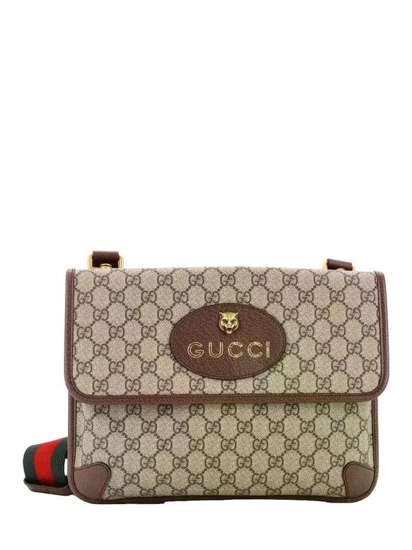 Gucci Neo Vintage Flap Messenger Gg Coated Canvas Medium - Brown