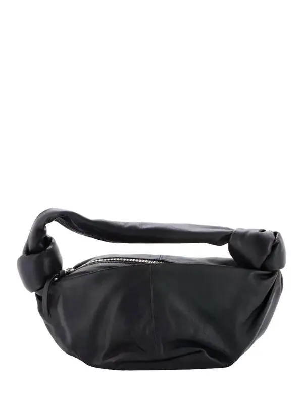 Bottega Veneta Double Knot Leather Mini Hobo Bag - Black