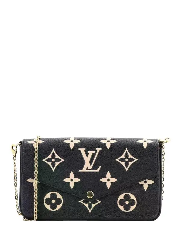 LOUIS VUITTON Felicie Pochette Bicolor Monogram Empreinte Giant Crossbody Bag - Black