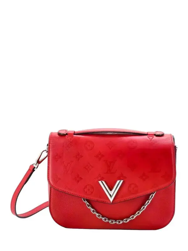LOUIS VUITTON Very Messenger Monogram Leather Shoulder Bag - Red
