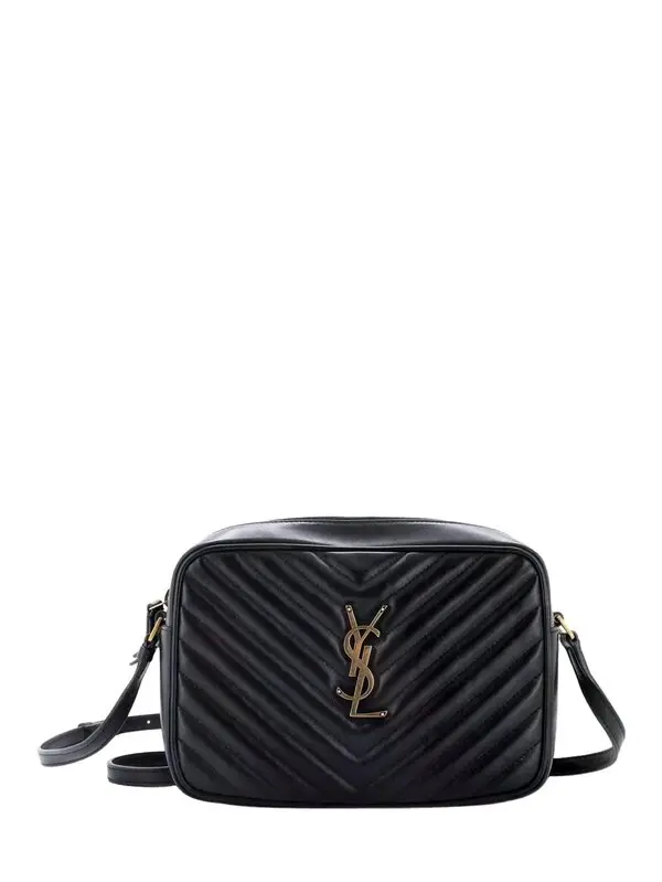 Saint Laurent Lou Camera Bag Matelasse Chevron Leather Small - Black