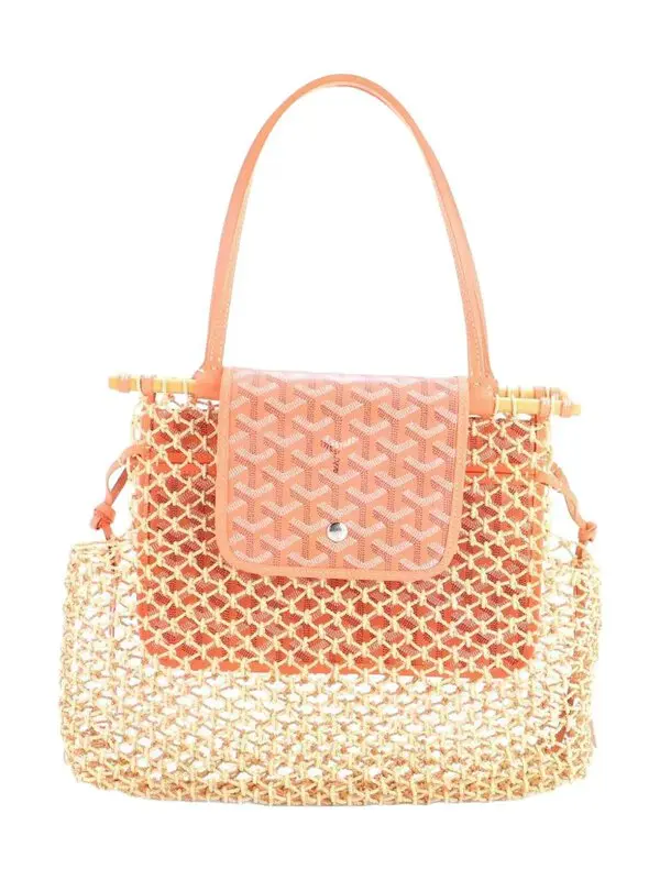 Goyard Aligre Raffia And Coated Canvas Tote Bag - Neutrals