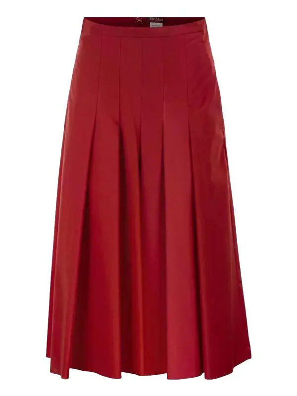 Max Mara Pleated Flare Skirt - Red