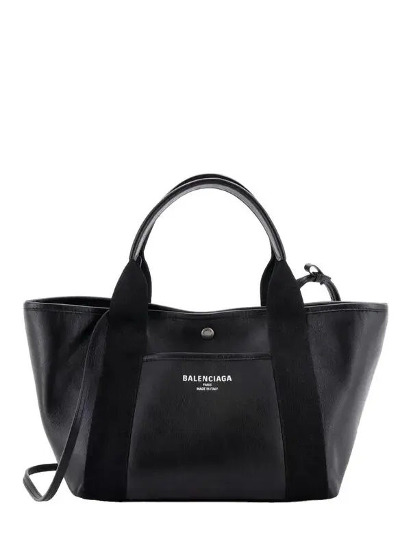 Balenciaga Biarritz Leather Small Tote Bag - Black
