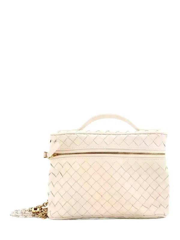 Bottega Veneta Soft Chain Vanity Case Intrecciato Leather Small Shoulder Bag - Neutrals